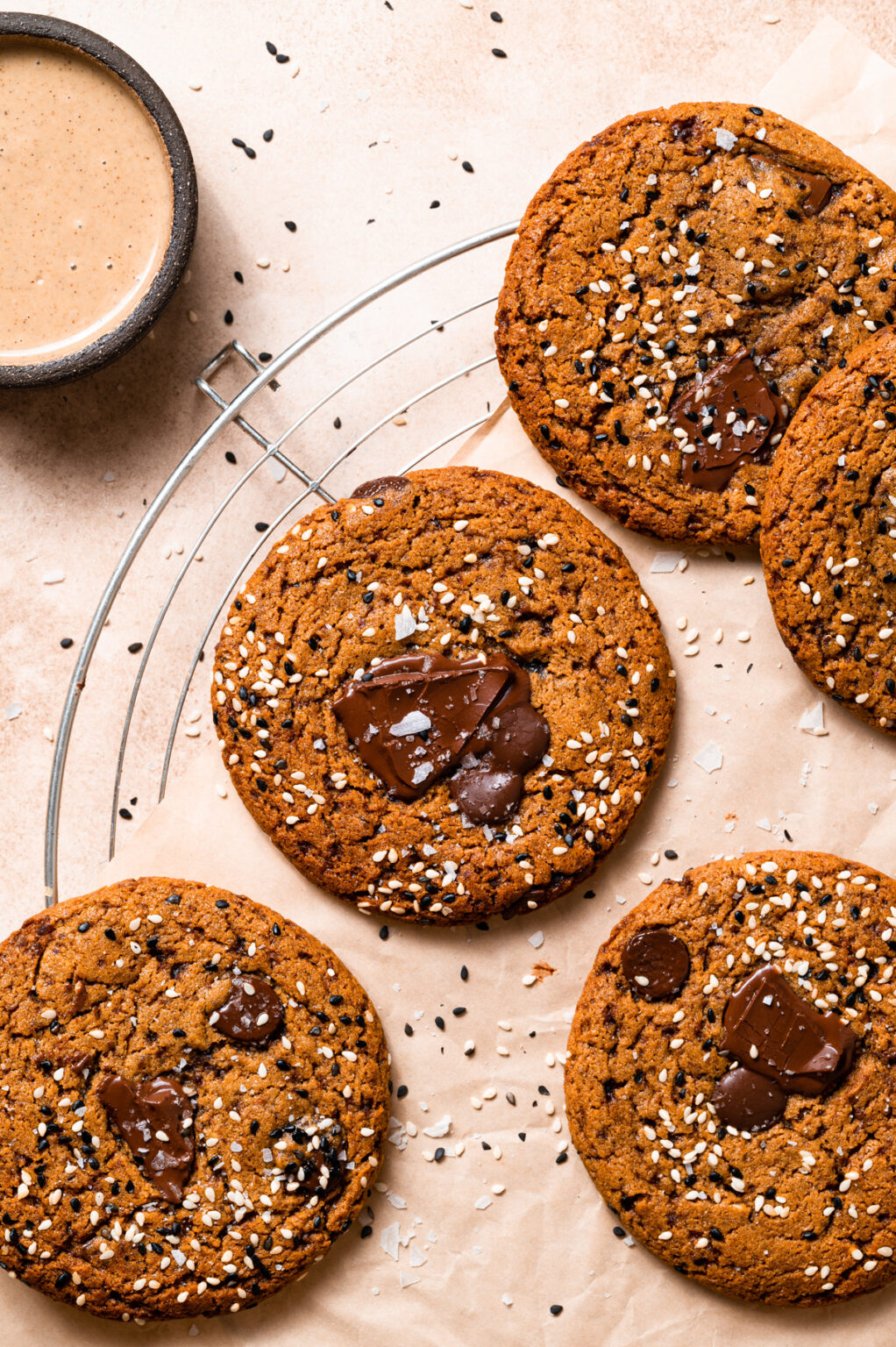 Vegan Μπισκότα με Ελαιόλαδο, Ταχίνι & Κομμάτια Σοκολάτας (χωρίς επεξερ ...
